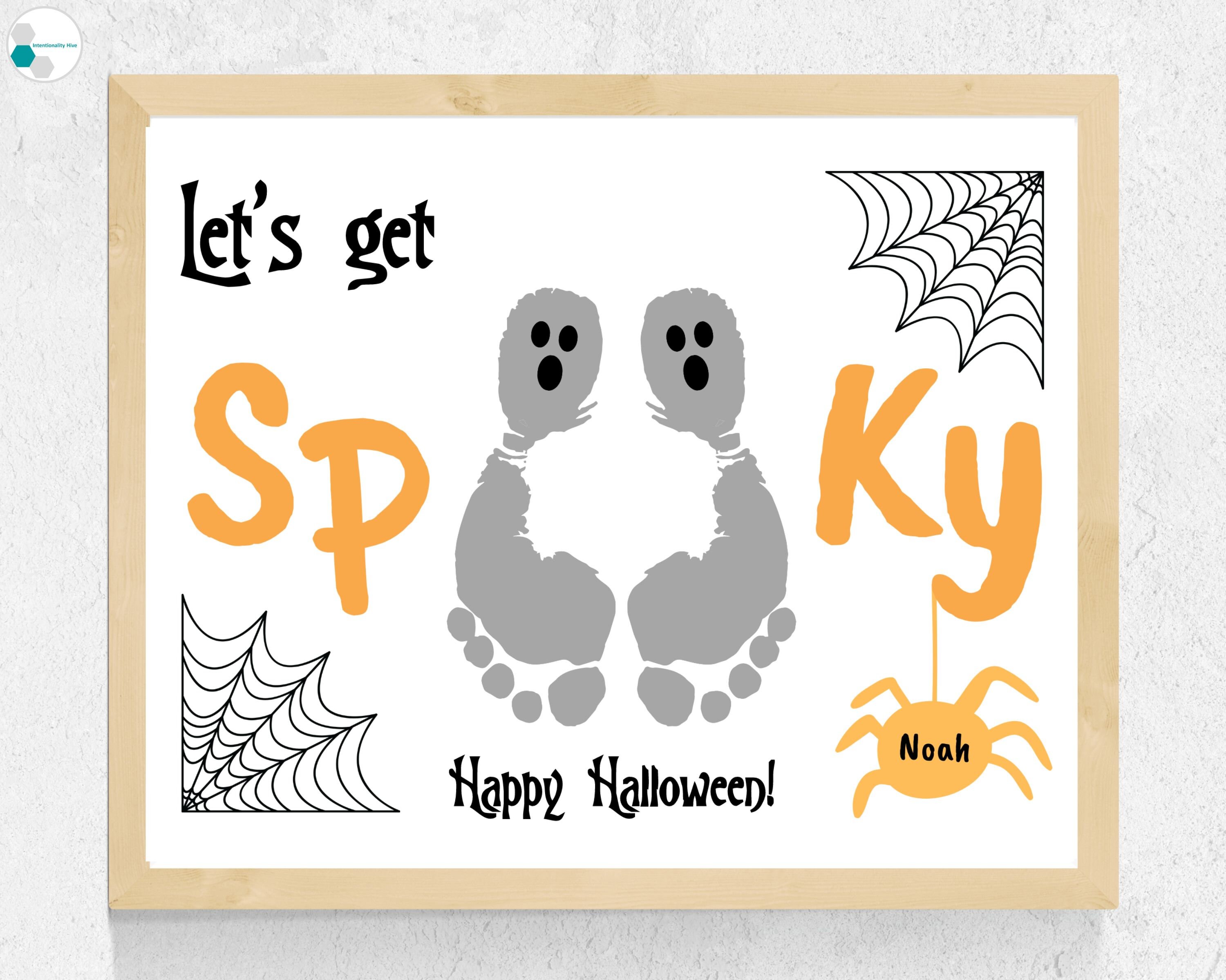 Spooky Halloween Footprint Art Craft Printable Footprint - Etsy