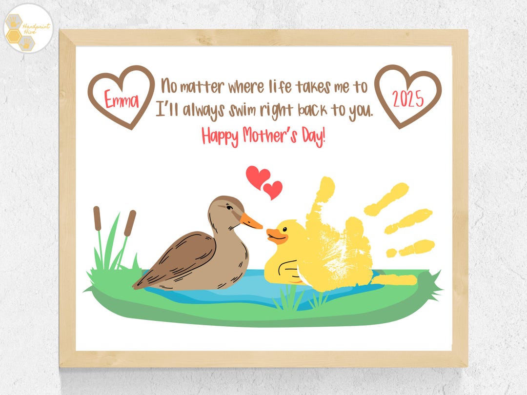 Mother Duck Handprint Art Poem, Mother's Day Handprint Craft Printable ...
