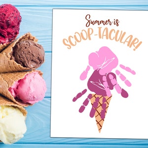 Summer Handprint Art Ice Cream Craft, Summer Craft for Toddlers ...
