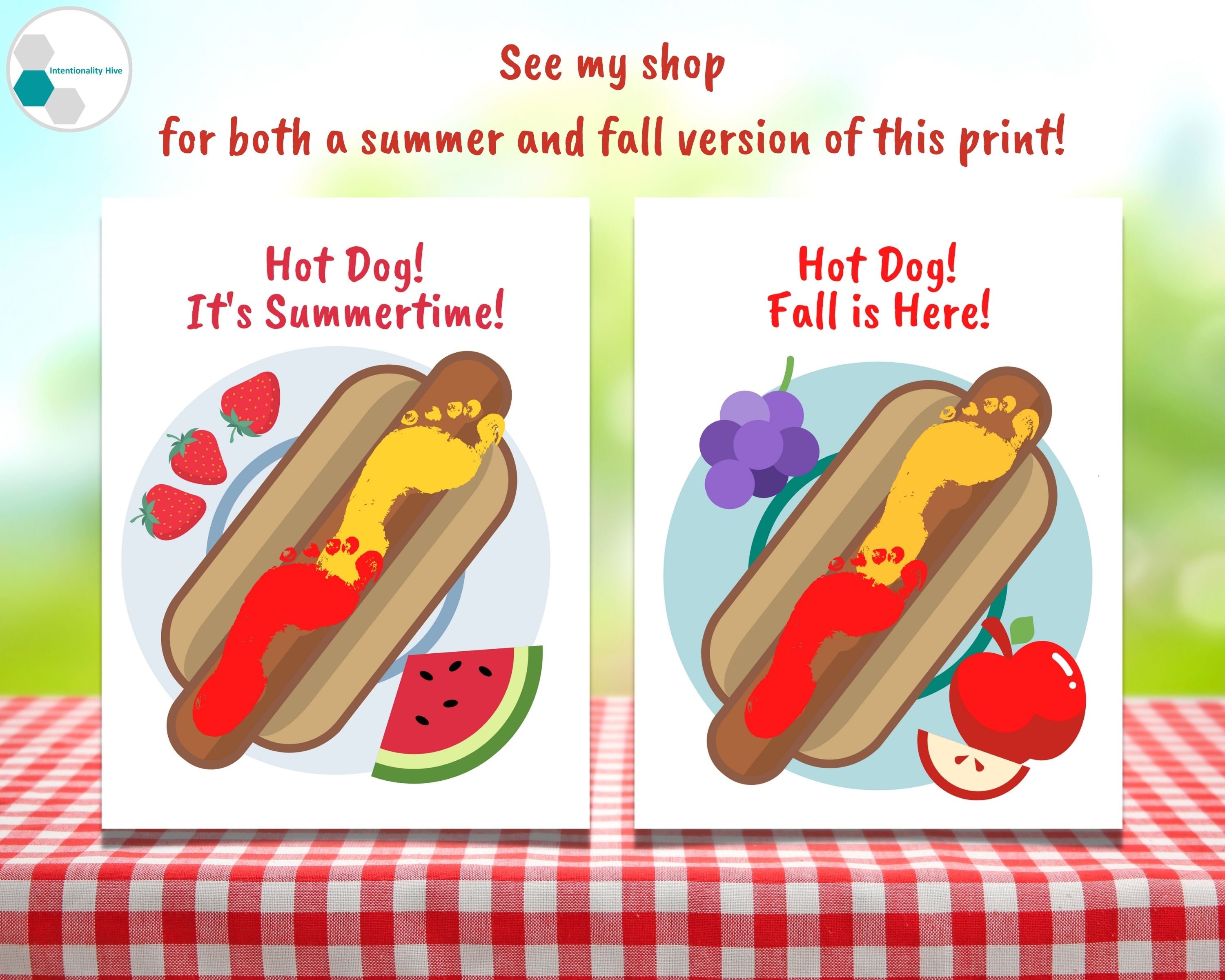 Summer Footprint Craft for Toddlers Hot Dog Printable - Etsy