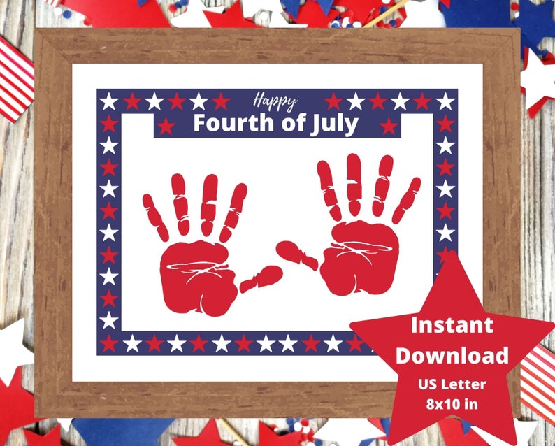 Happy Fourth of July Handprint Craft for Kids Printable - Etsy