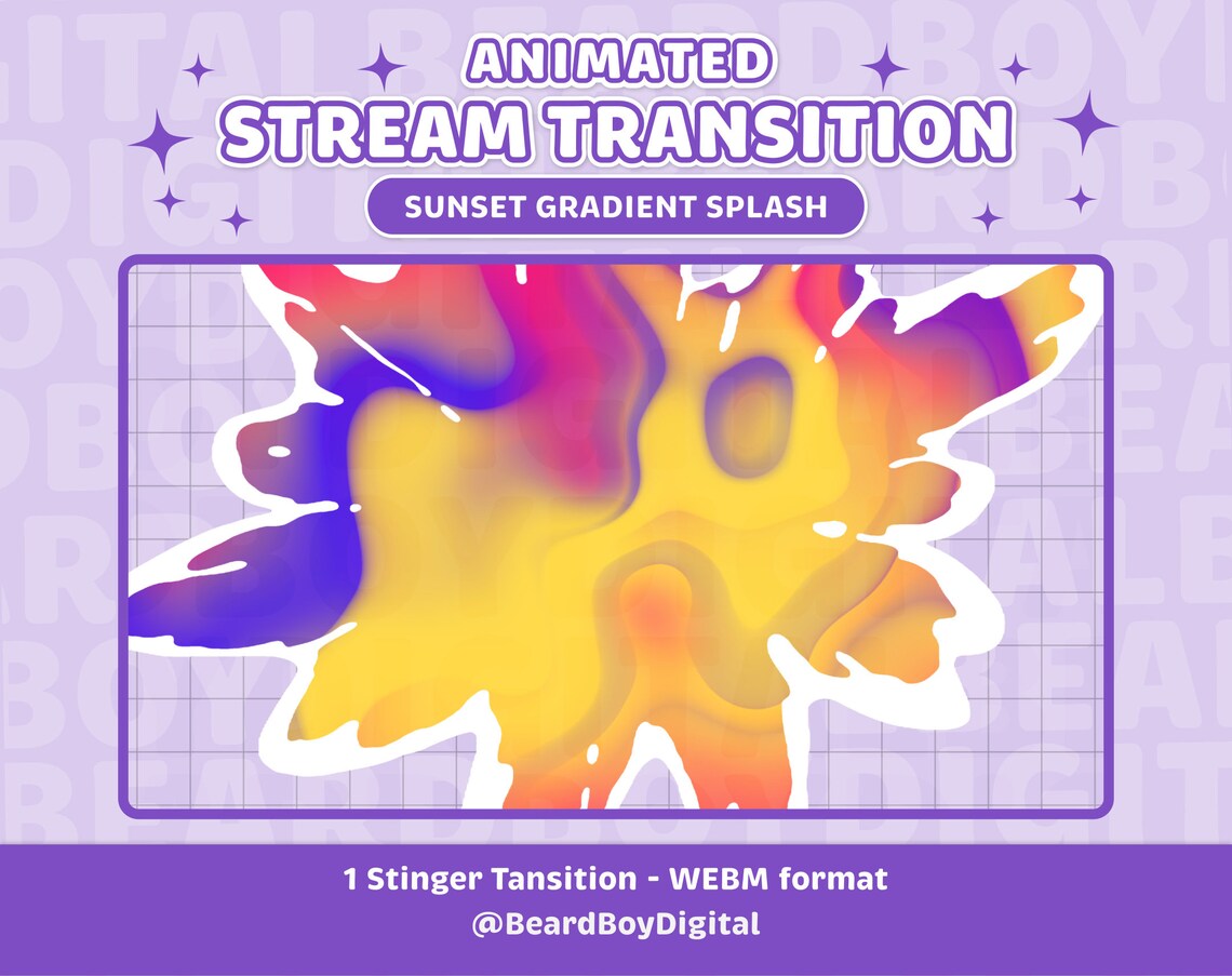 Sunset Splash Animated Stream Transition: Liquid Wave Stinger (WEBM) - Etsy