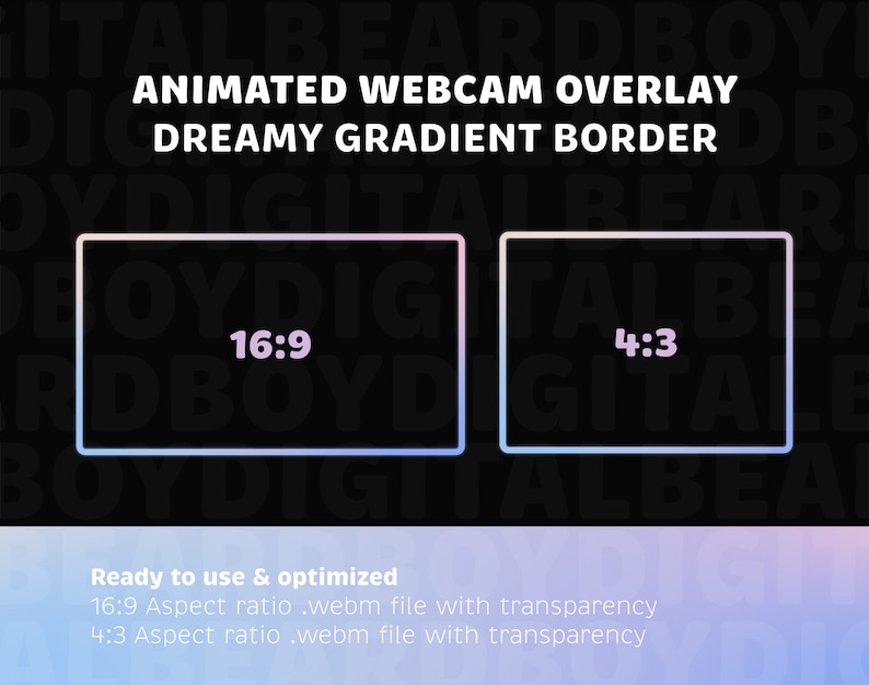 Animated Webcam Overlay | Dreamy Gradient, Gradient Border, Stream ...