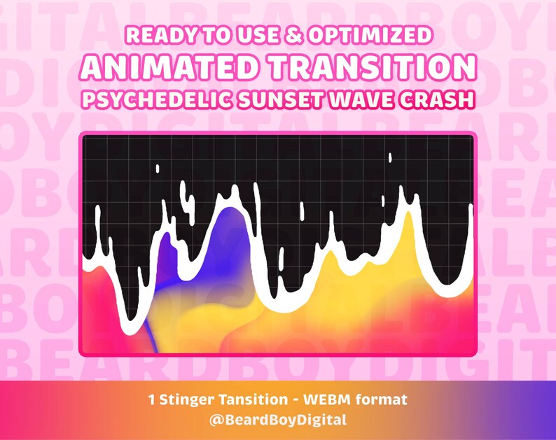 Animated Stream Transition Psychedelic Sunset Wave Crash Twitch Stinger ...