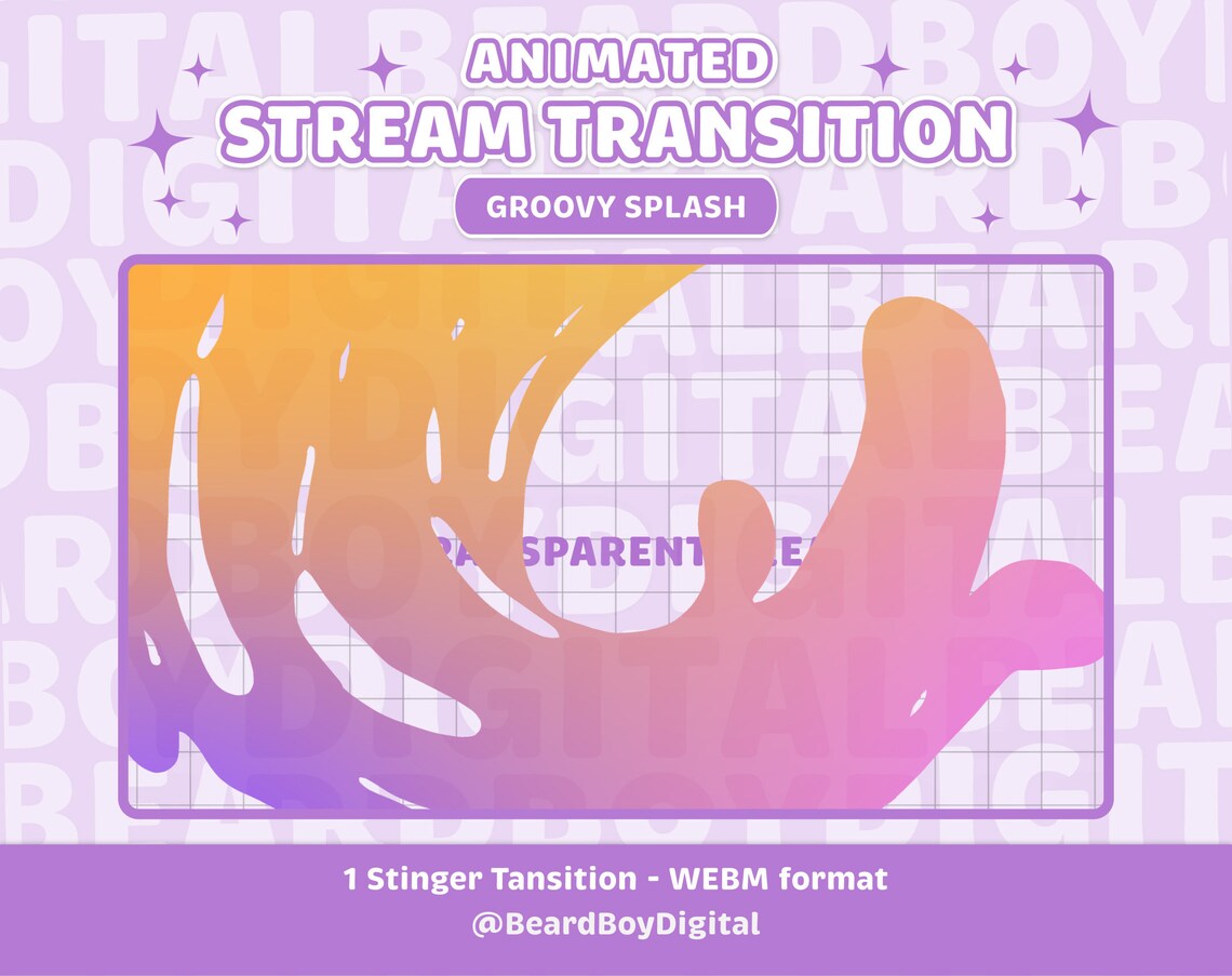 Animated Stream Transition Groovy Splash Twitch Transition, OBS, Stream ...