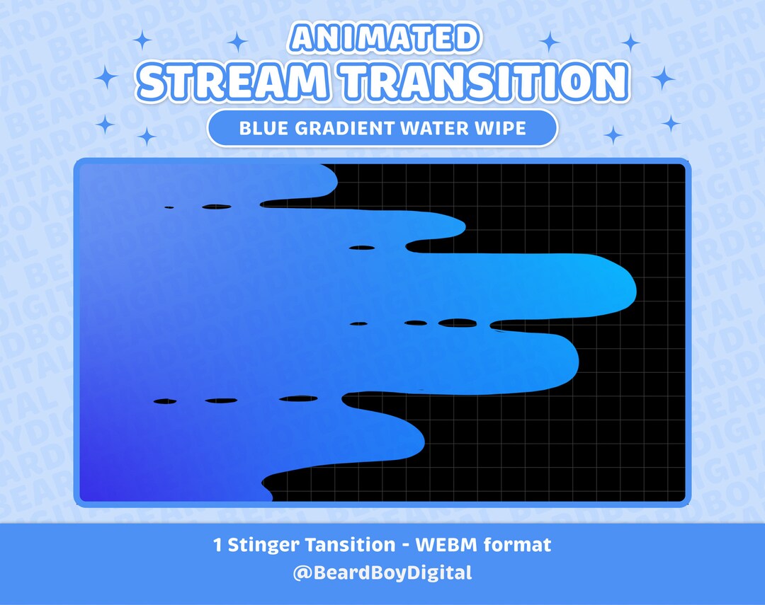 Blue Gradient Water Wipe Animated Stream Transition (WEBM Digital ...