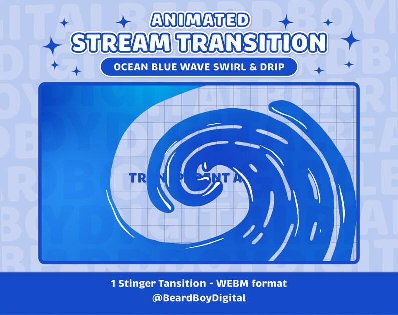 Animated Stream Transition - Ocean Blue Wave Swirl and Drip | Twitch ...