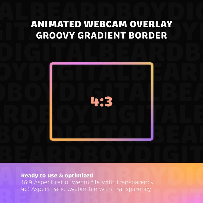 Animated Webcam Overlay | Groovy Gradient, Gradient Border, Stream ...