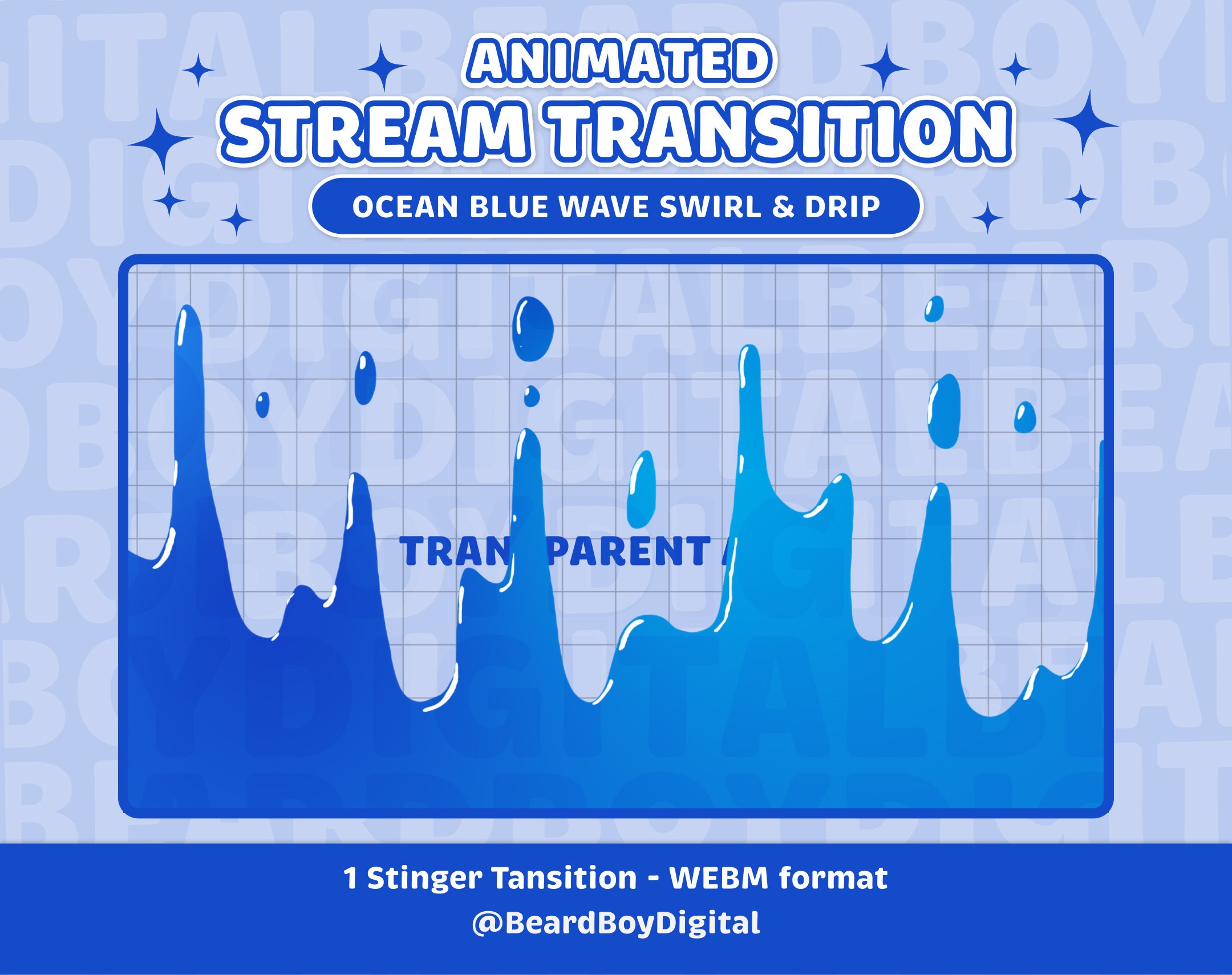 Animated Stream Transition - Ocean Blue Wave Swirl and Drip | Twitch ...