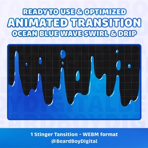 Animated Stream Transition Ocean Blue Wave Swirl and Drip Twitch ...