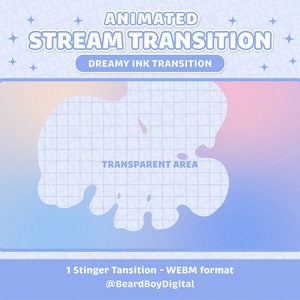 Dreamy Ink Animated Stinger Transition | Twitch, OBS, Stream Assets ...