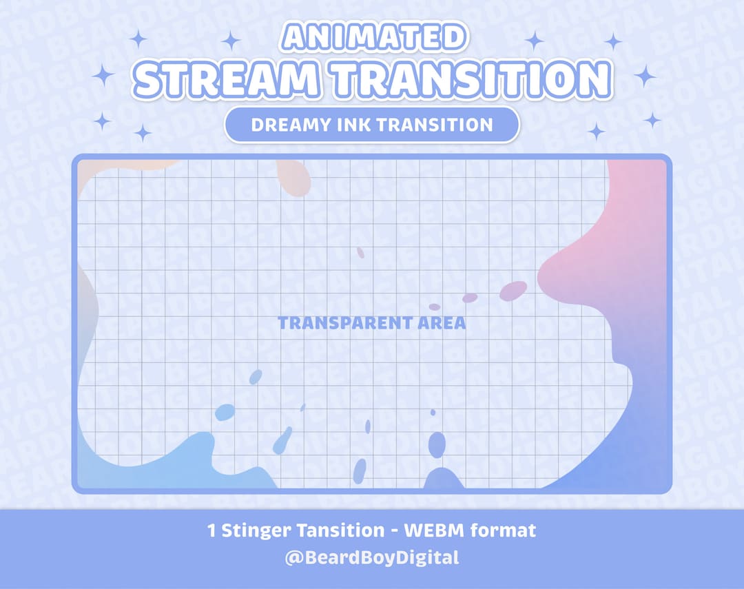 Dreamy Ink Animated Stinger Transition | Twitch, OBS, Stream Assets ...
