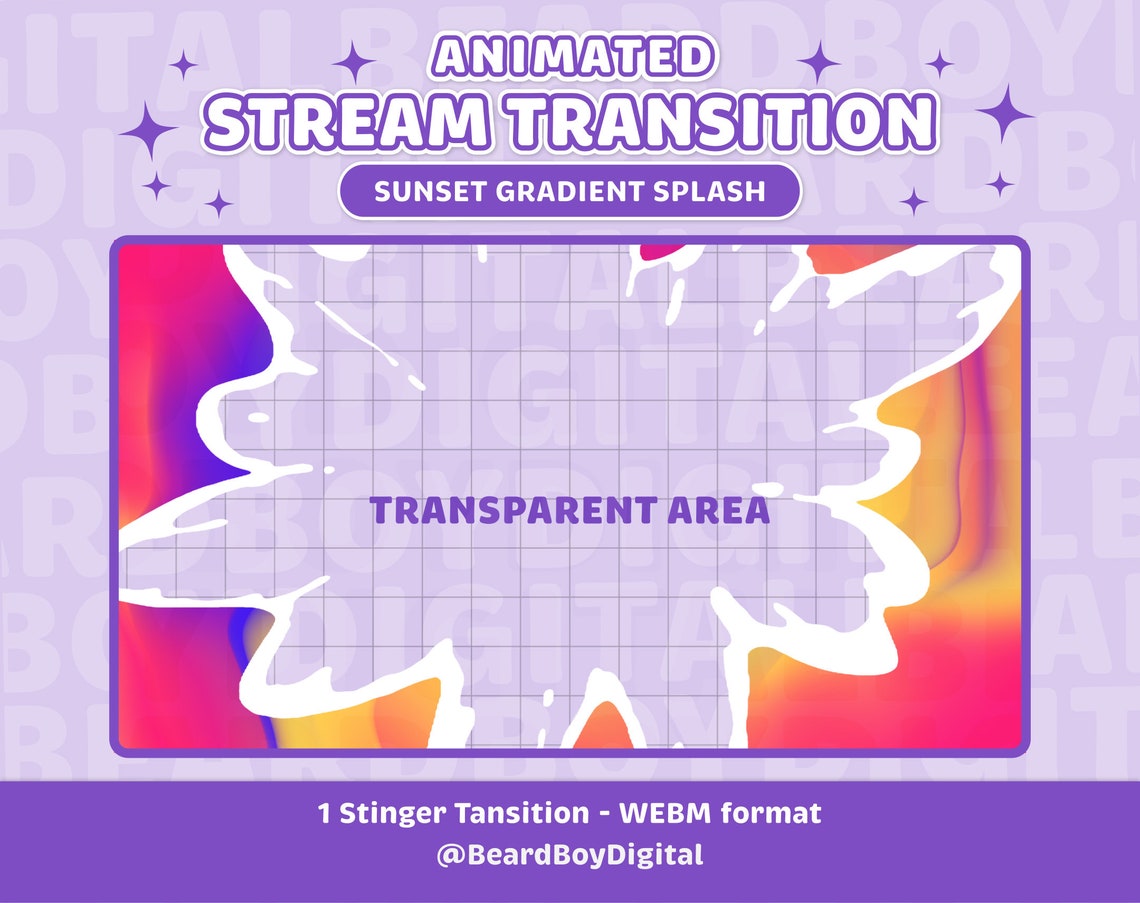 Sunset Splash Animated Stream Transition: Liquid Wave Stinger (WEBM) - Etsy