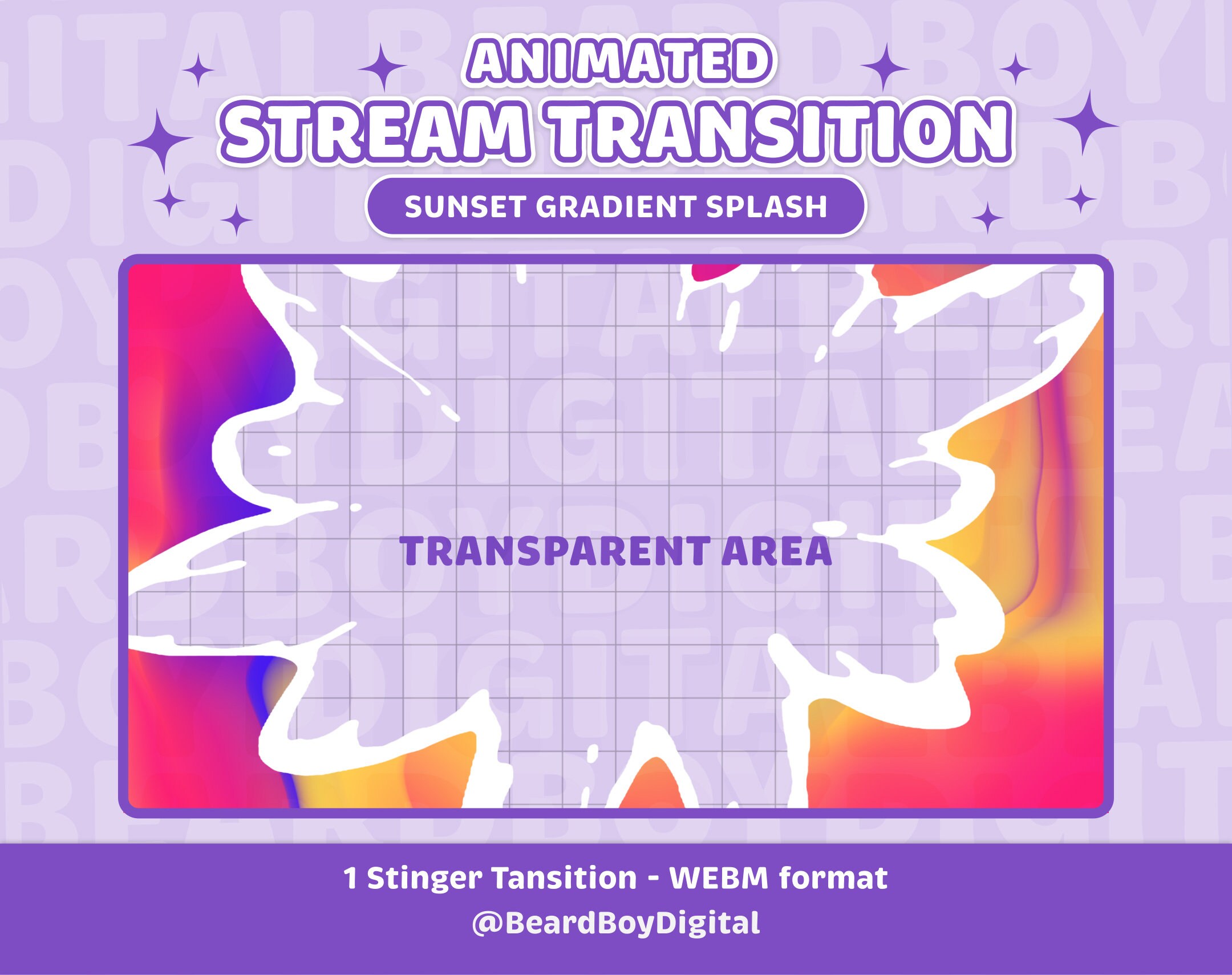 Sunset Splash Animated Stream Transition: Liquid Wave Stinger (WEBM) - Etsy