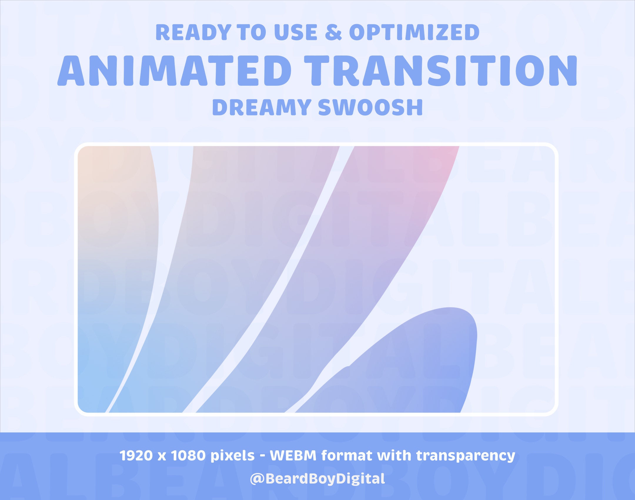 Animated Stream Transition Dreamy Swoosh Twitch Transition, OBS, Stream ...