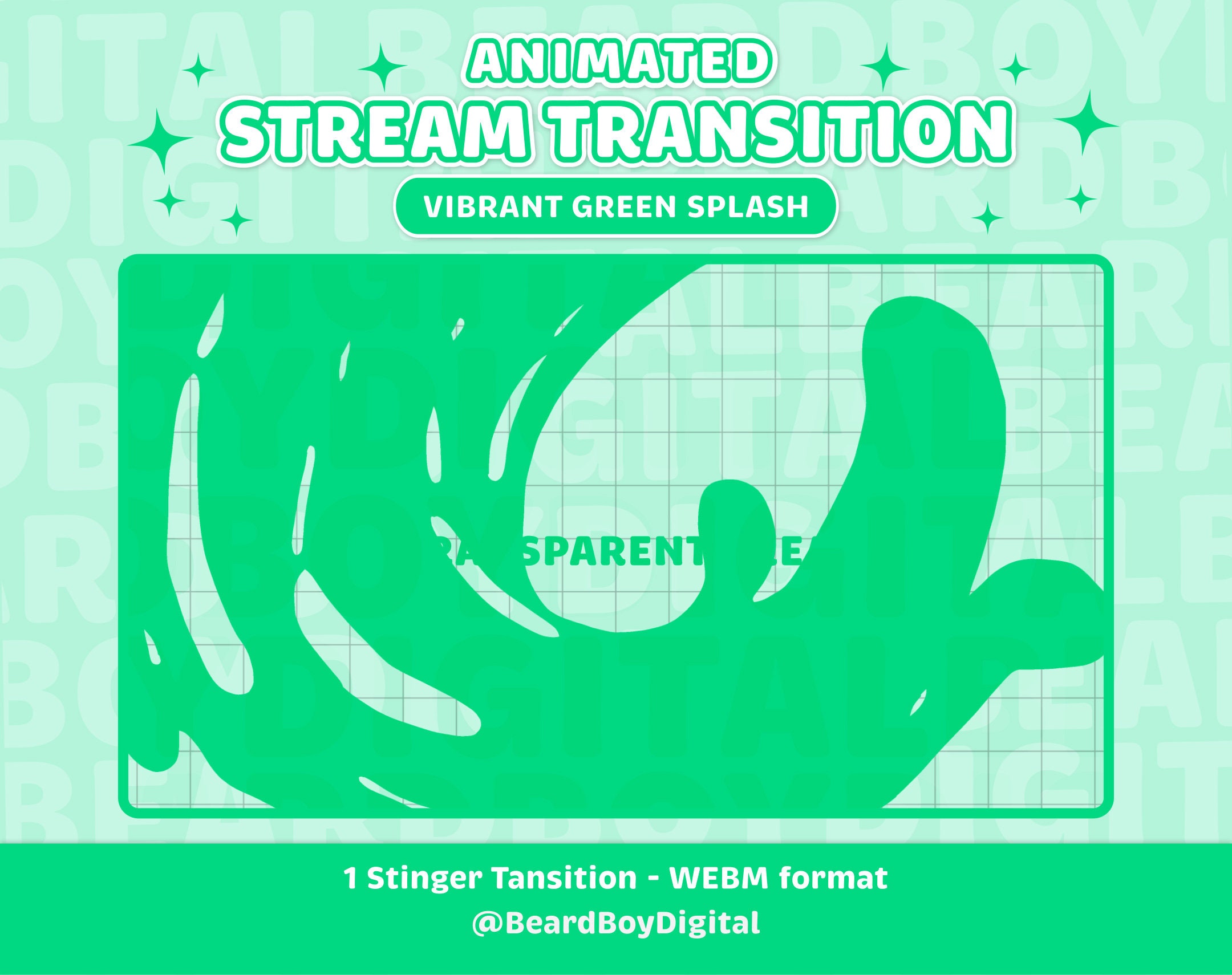 Animated Stream Transition Vibrant Green Splash Twitch Transition, OBS ...