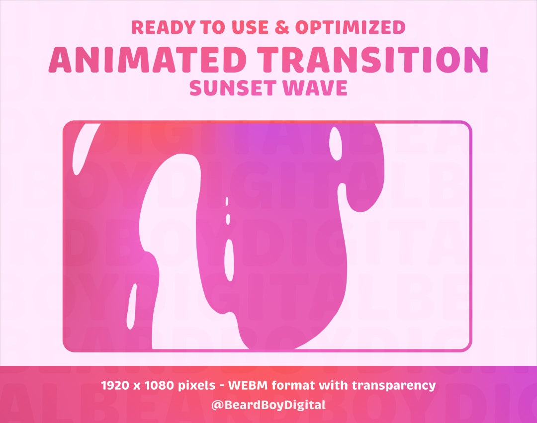 Animated Stream Transition Sunset Wave Twitch Transition, OBS, Stream ...