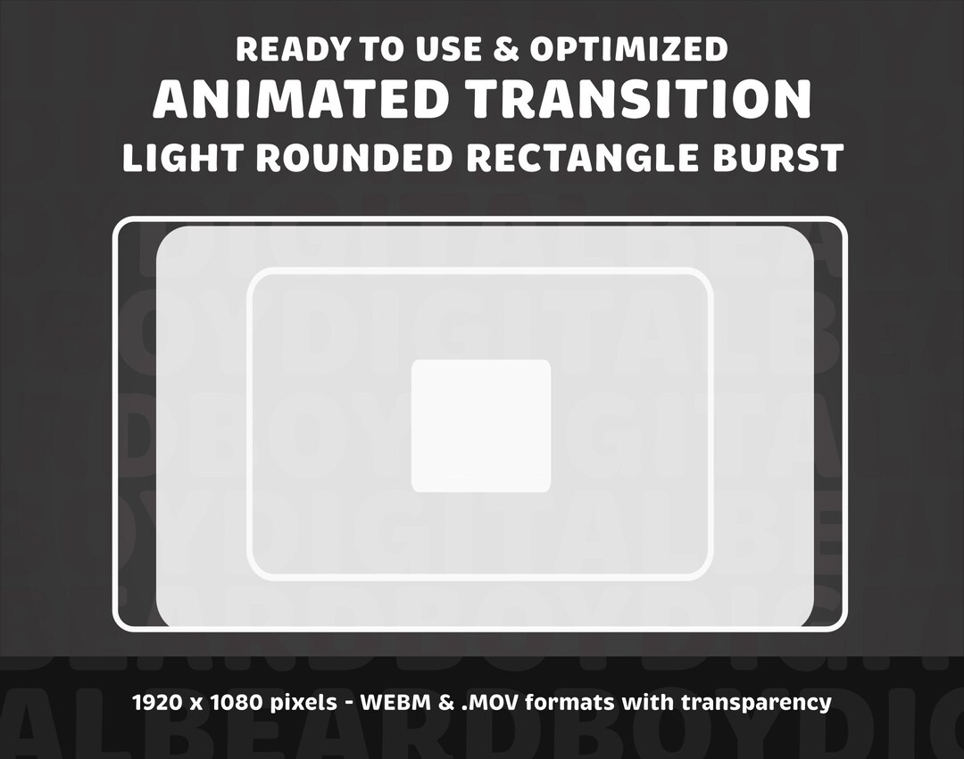 Animated Stream Transition Light Rounded Rectangle Burst WEBM & MOV ...