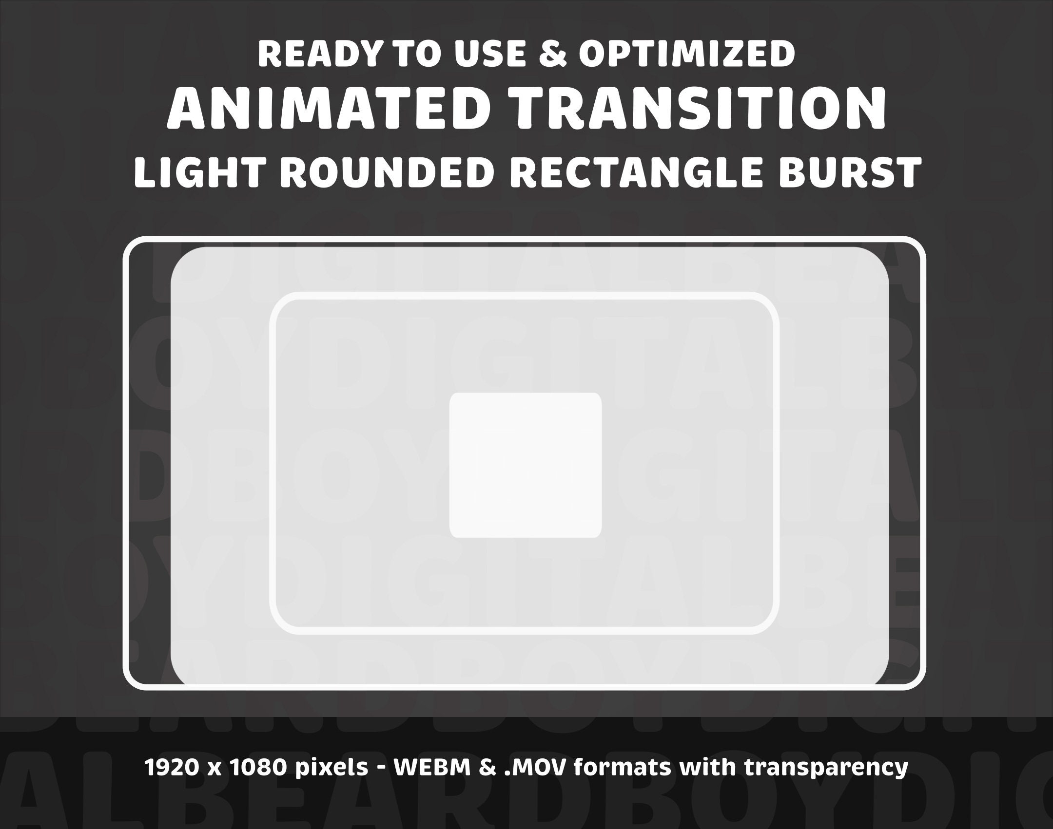 Animated Stream Transition Light Rounded Rectangle Burst WEBM & MOV ...