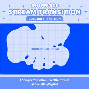 Blue Ink Animated Stinger Transition | Twitch, OBS, Stream Assets ...
