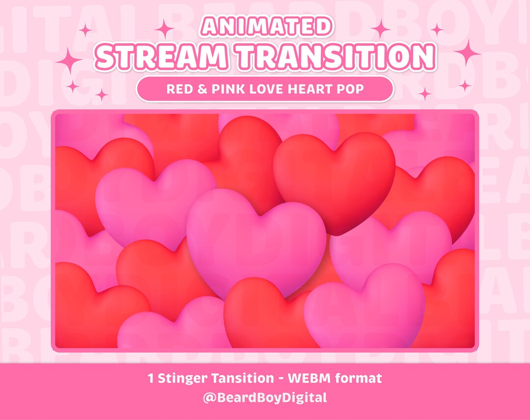 Cute Love Heart Animated Stream Transition | Twitch Transition, OBS ...