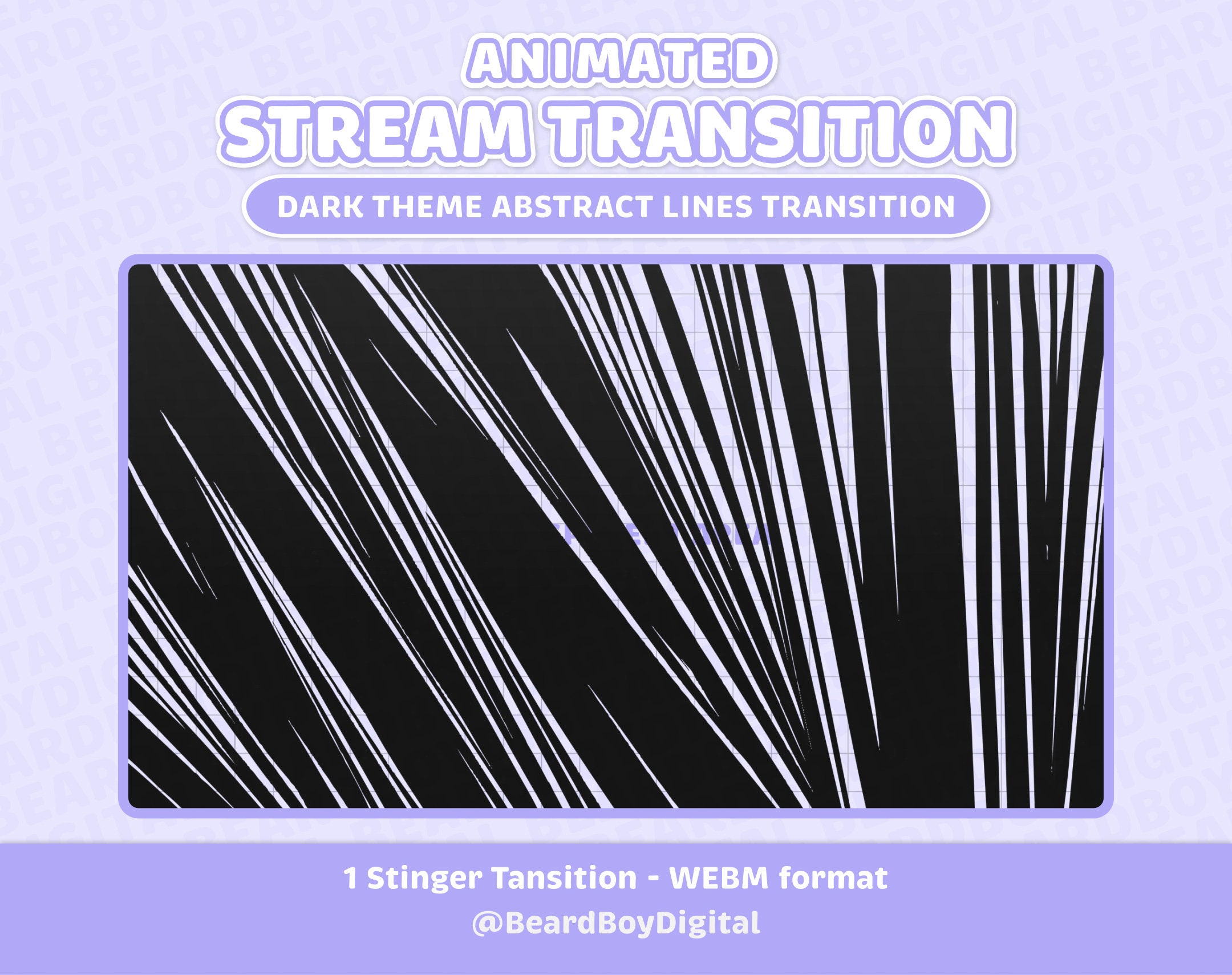 Dark Theme Abstract Lines Animated Stream Transition | Twitch Stinger ...