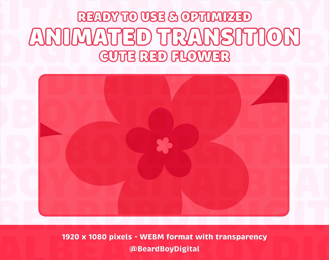 Twitch Stinger Transition Cute Red Flower Stream Transition Animated ...