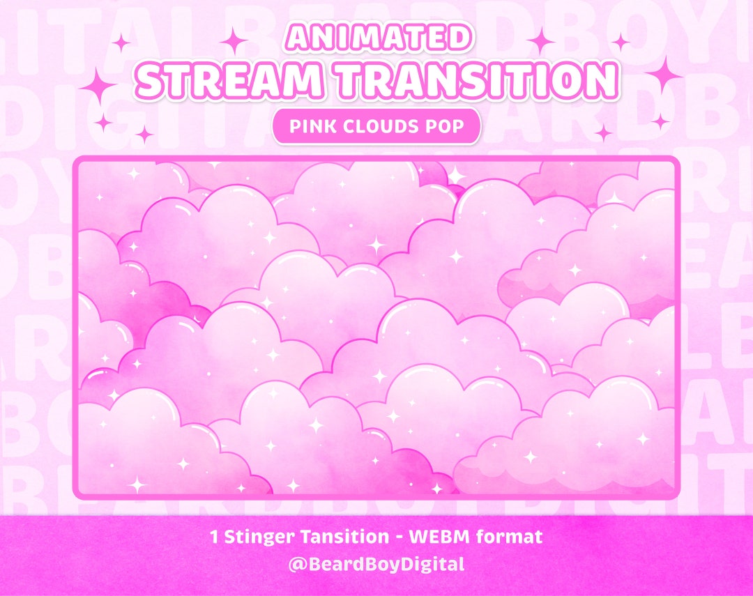 Pink Cloud Stream Transition: Animated Stinger for Twitch (digital File ...