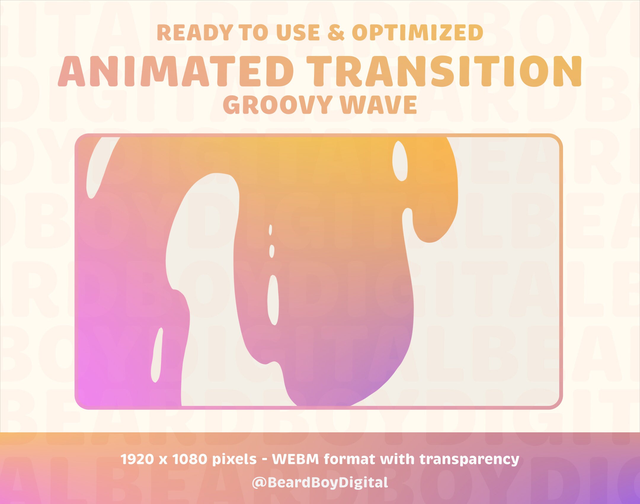 Animated Stream Transition Groovy Wave Twitch Transition, OBS, Stream ...