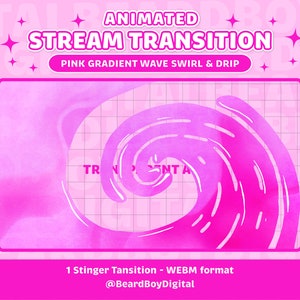 Animated Stream Transition - Pink Gradient Wave Swirl and Drip | Twitch ...