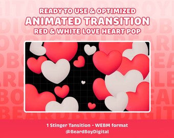 Twitch Stinger Transition Dreamy Pastel Pixel Hearts Cute - Etsy