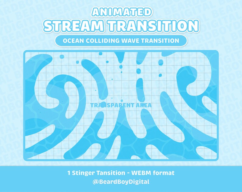 Ocean Wave Animated Stream Transition: Stinger for Twitch/obs (digital ...
