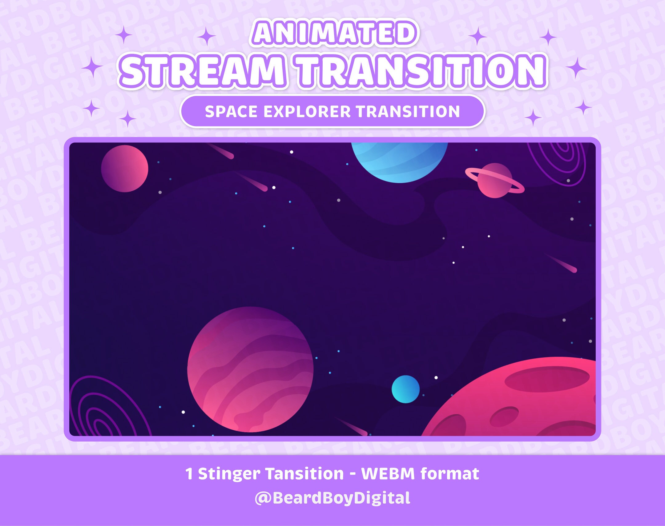 Animated Stream Transition - Space Explorer | Twitch Transition, OBS ...