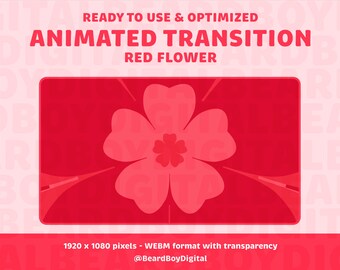 Twitch Stinger Transition Cute Pink Flower Stream - Etsy