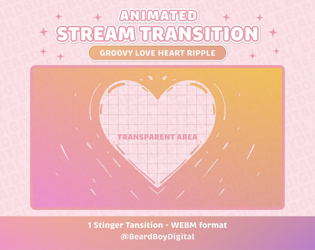 Animated Stream Transition - Groovy Love Heart Ripple | Twitch ...