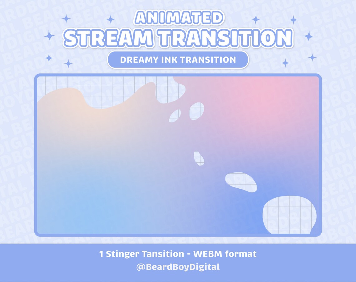 Dreamy Ink Animated Stinger Transition Twitch, OBS, Stream Assets ...
