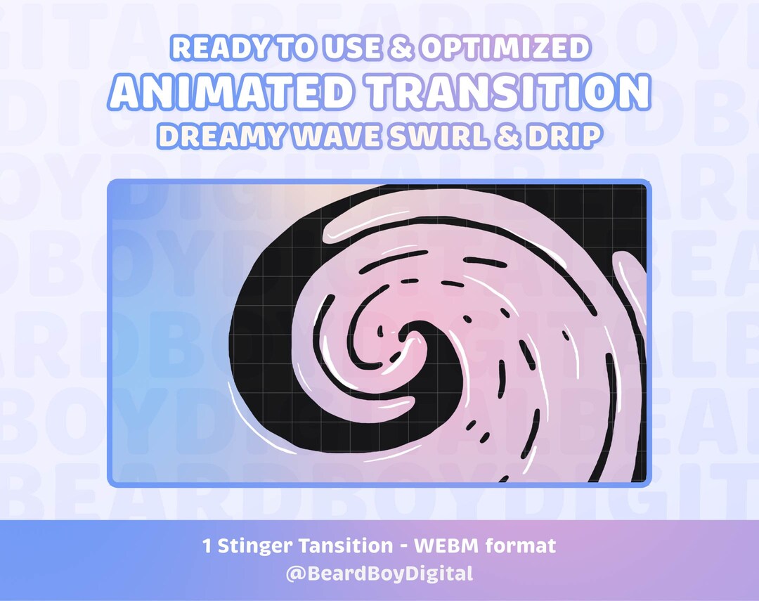 Animated Stream Transition Dreamy Wave Swirl and Drip Twitch Stinger ...