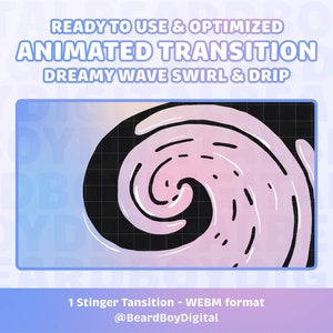 Animated Stream Transition Dreamy Wave Swirl and Drip Twitch Stinger ...