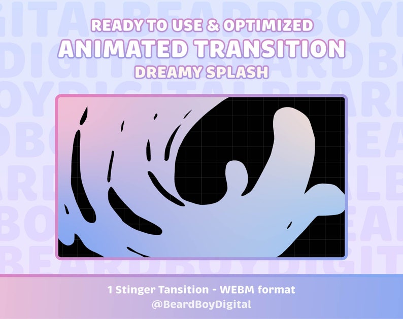 Animated Stream Transition Dreamy Splash Twitch Transition, OBS, Stream ...