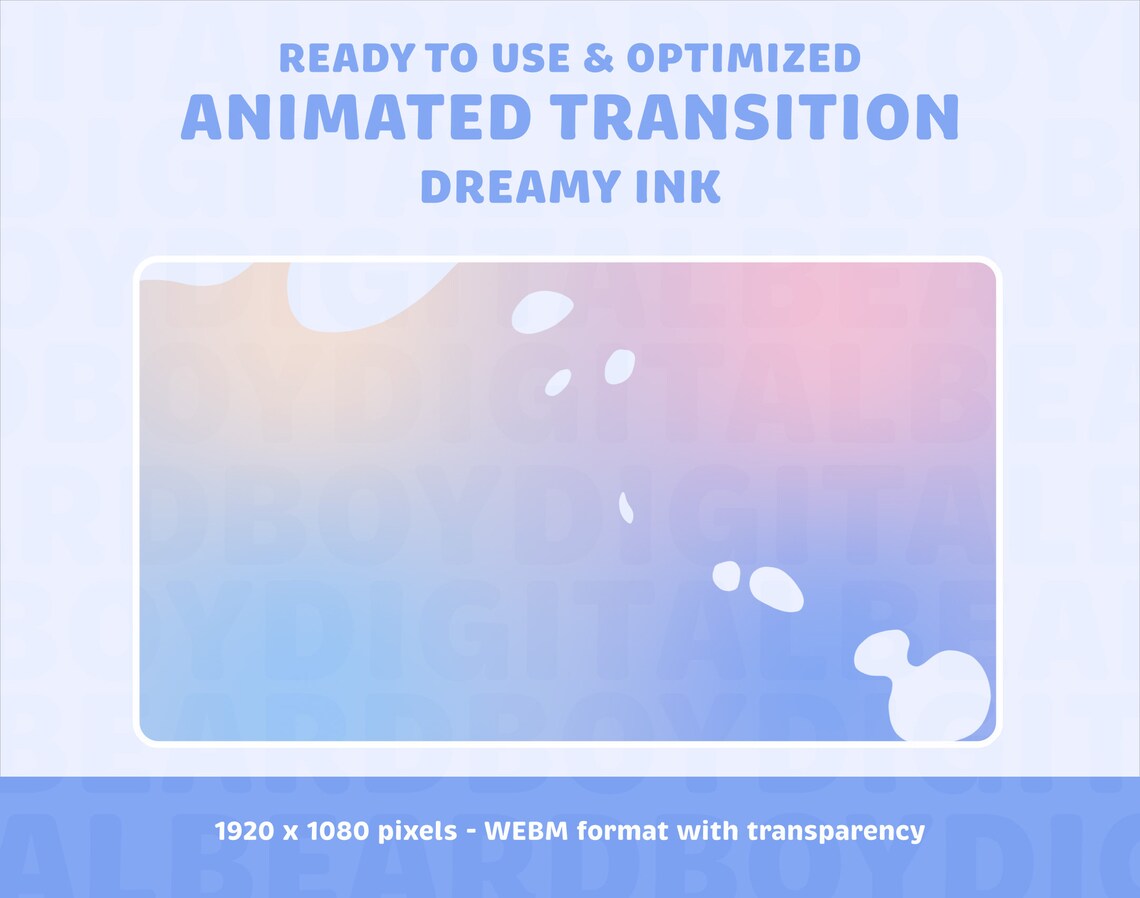 Dreamy Ink Animated Stinger Transition Twitch OBS Stream - Etsy