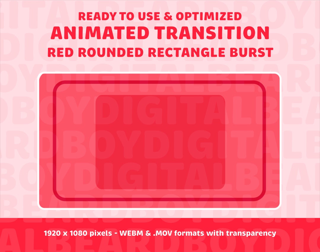 Animated Stream Transition Red Rounded Rectangle Burst WEBM & MOV With ...