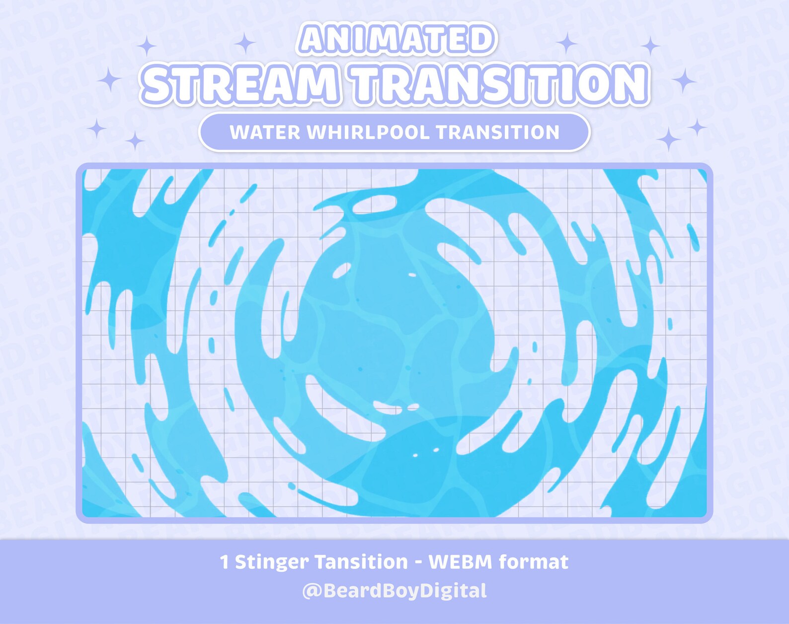 Water Whirlpool Animated Stream Transition | Twitch, OBS, Stream Asset ...