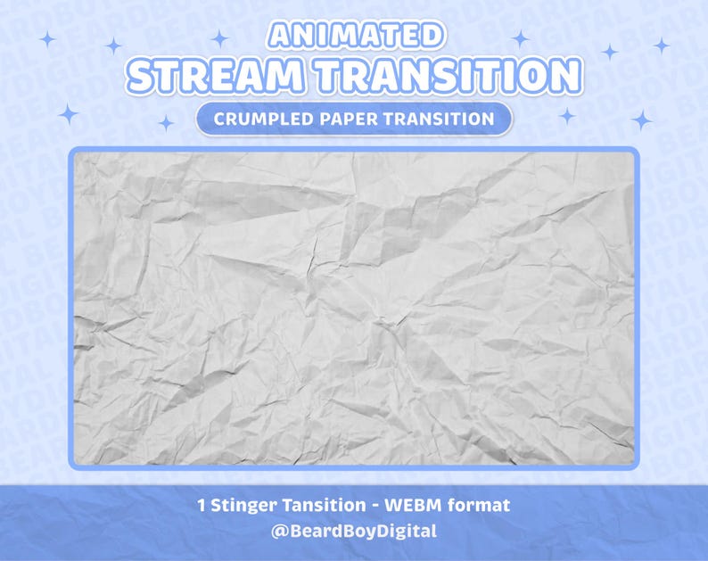 Crumpled Paper Animated Stream Transition: Stinger for Twitch (digital ...