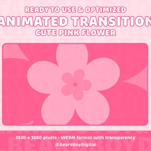 Twitch Stinger Transition Cute Pink Flower Stream Transition Animated ...