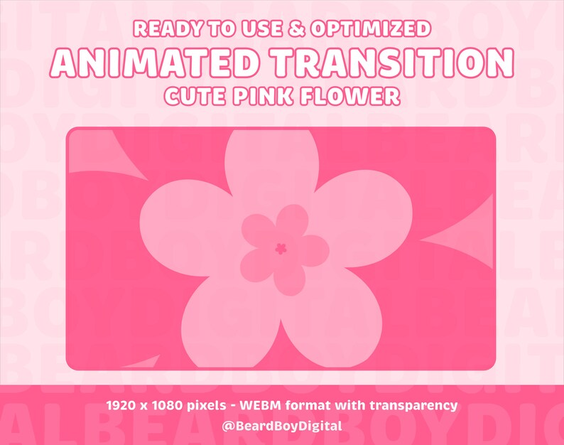 Twitch Stinger Transition Cute Pink Flower Stream Transition Animated ...