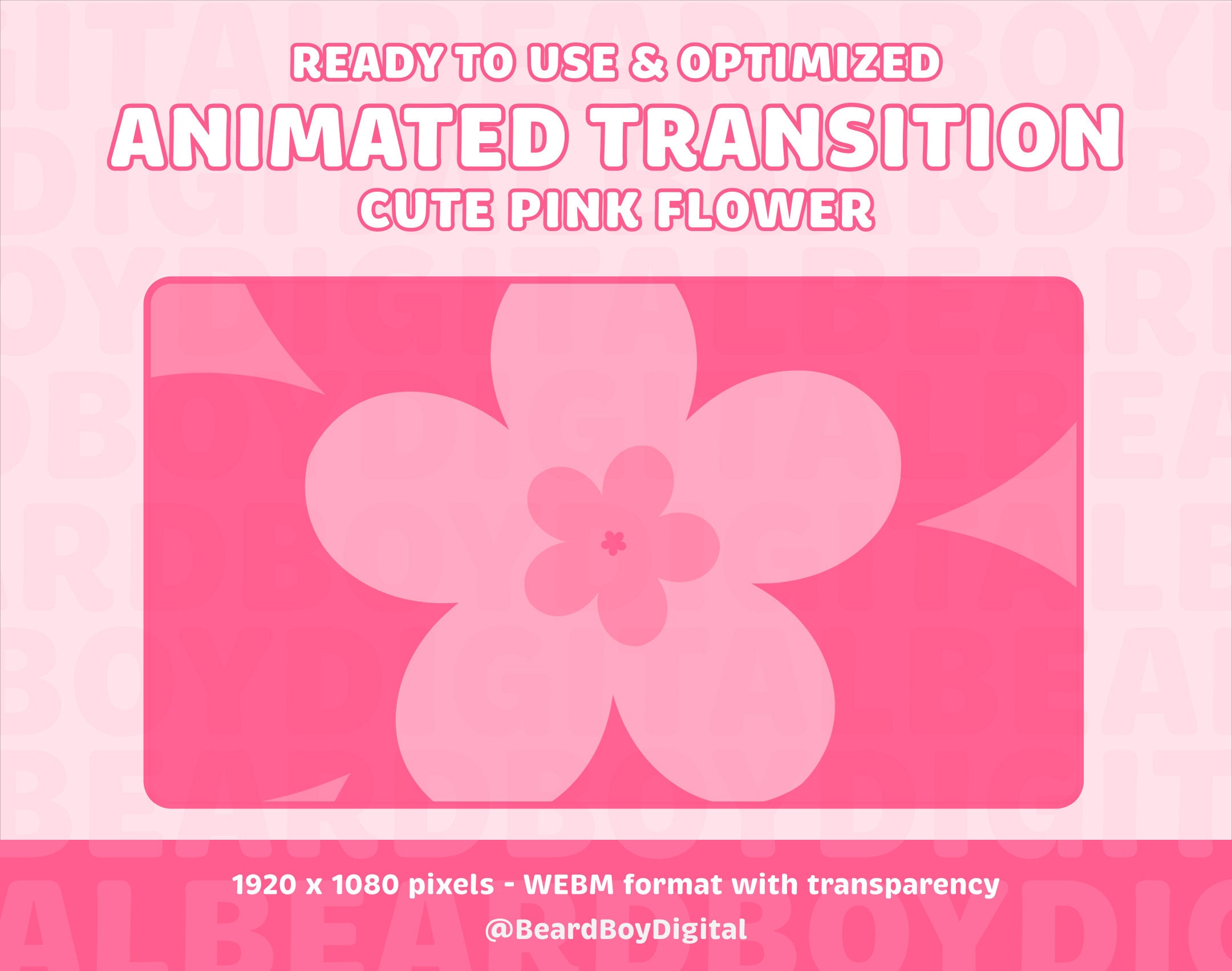 Twitch Stinger Transition Cute Pink Flower Stream Transition Animated ...