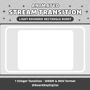 Animated Stream Transition Light Rounded Rectangle Burst WEBM & MOV ...