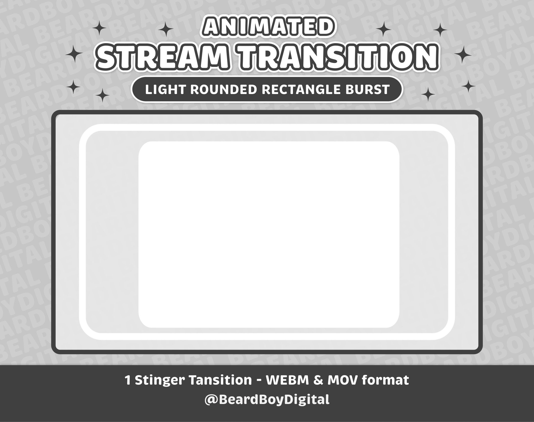 Animated Stream Transition - Light Rounded Rectangle Burst | WEBM & MOV ...