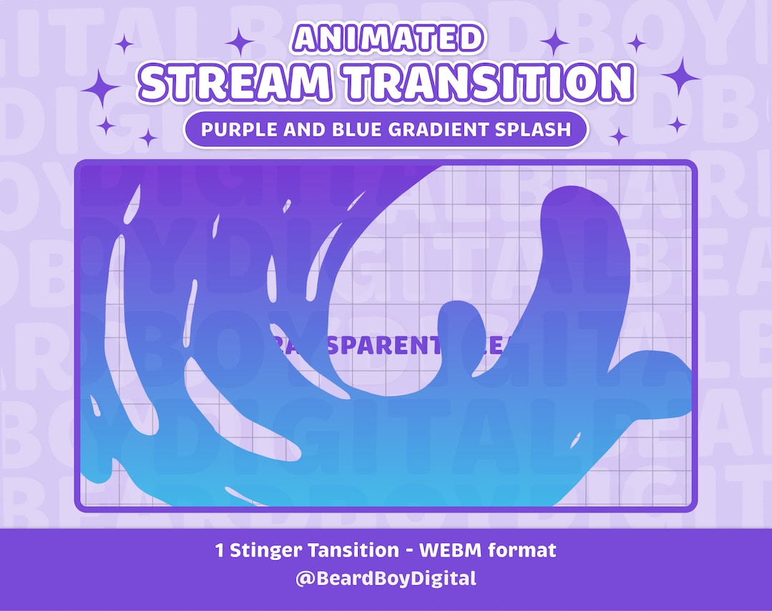 Animated Stream Transition - Purple & Blue Gradient Splash | Twitch ...