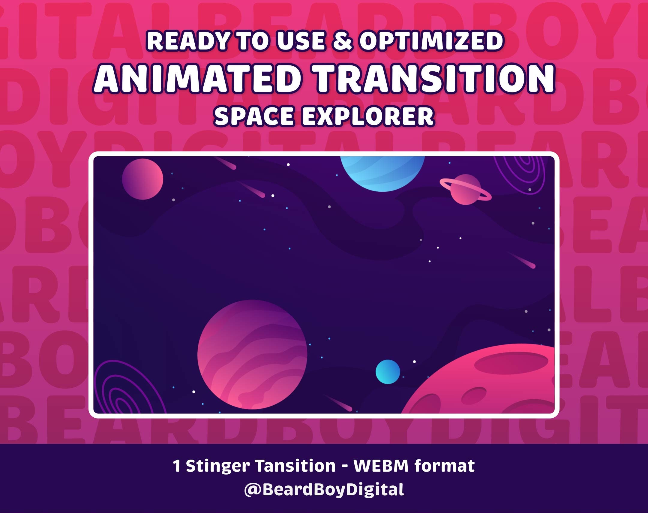 Animated Stream Transition Space Explorer Twitch Transition, OBS ...